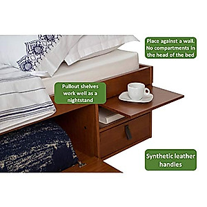 memomad Bali Storage Platform Bed with Drawers (Queen Size, Caramel)