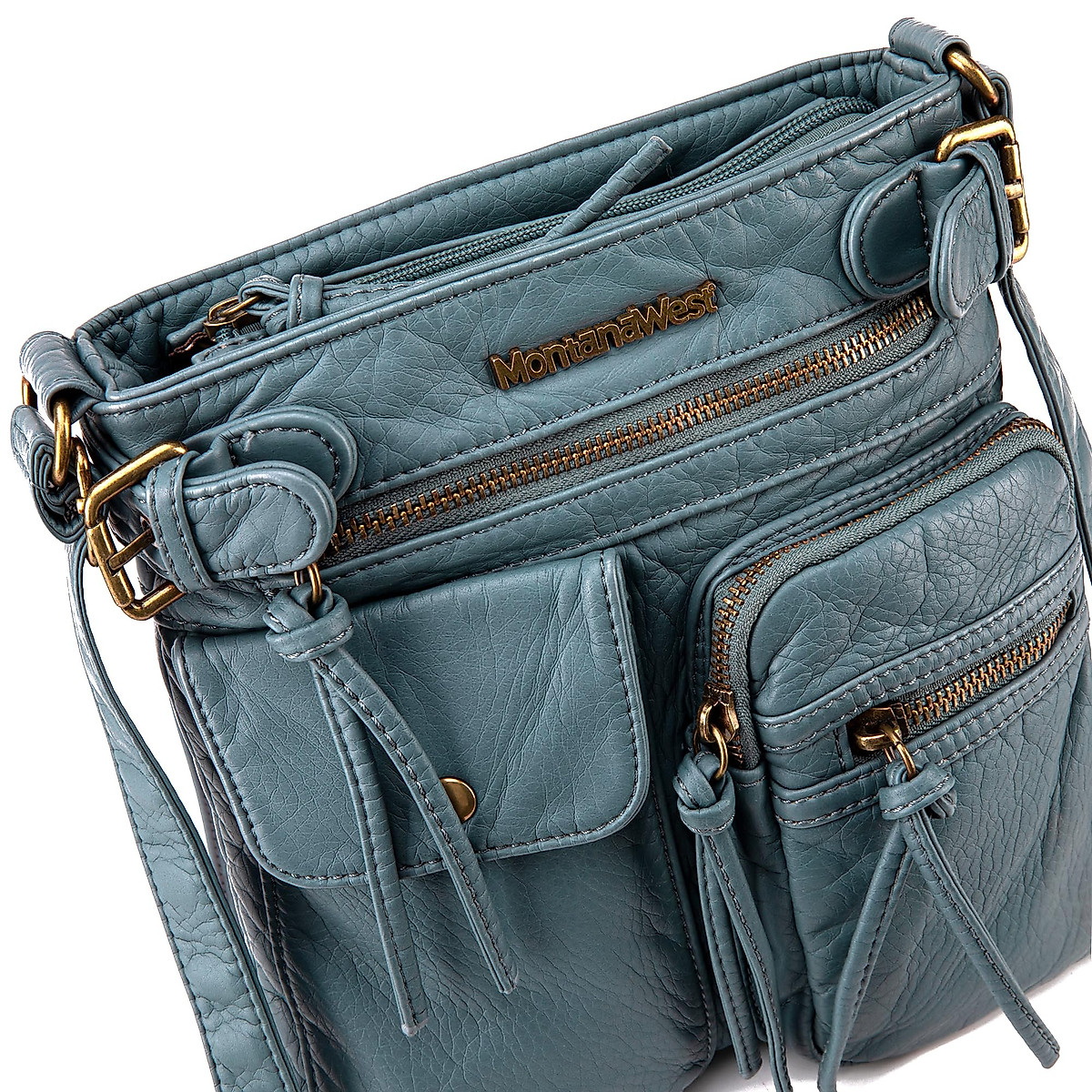 Montana West Crossbody Bags for Women Shoulder Purse and handbags Medium Multi Pocket Travel Bag,MWC-046JEAN