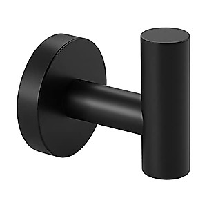 KES Bathroom Towel Hook Robe Hook Coat Hook Shower Kitchen Wall Hanging Hooks Wall Mount SUS 304 Stainless Steel Matt Black, A2164-BK