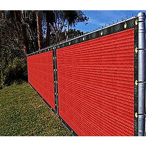 Ifenceview 5'x3' to 5'x50' Red Shade Cloth/Fence Privacy Screen Fabric Mesh Net for Construction Site, Yard, Driveway, Garden, Railing, Canopy, Awning 160 GSM UV Protection (5'x50')