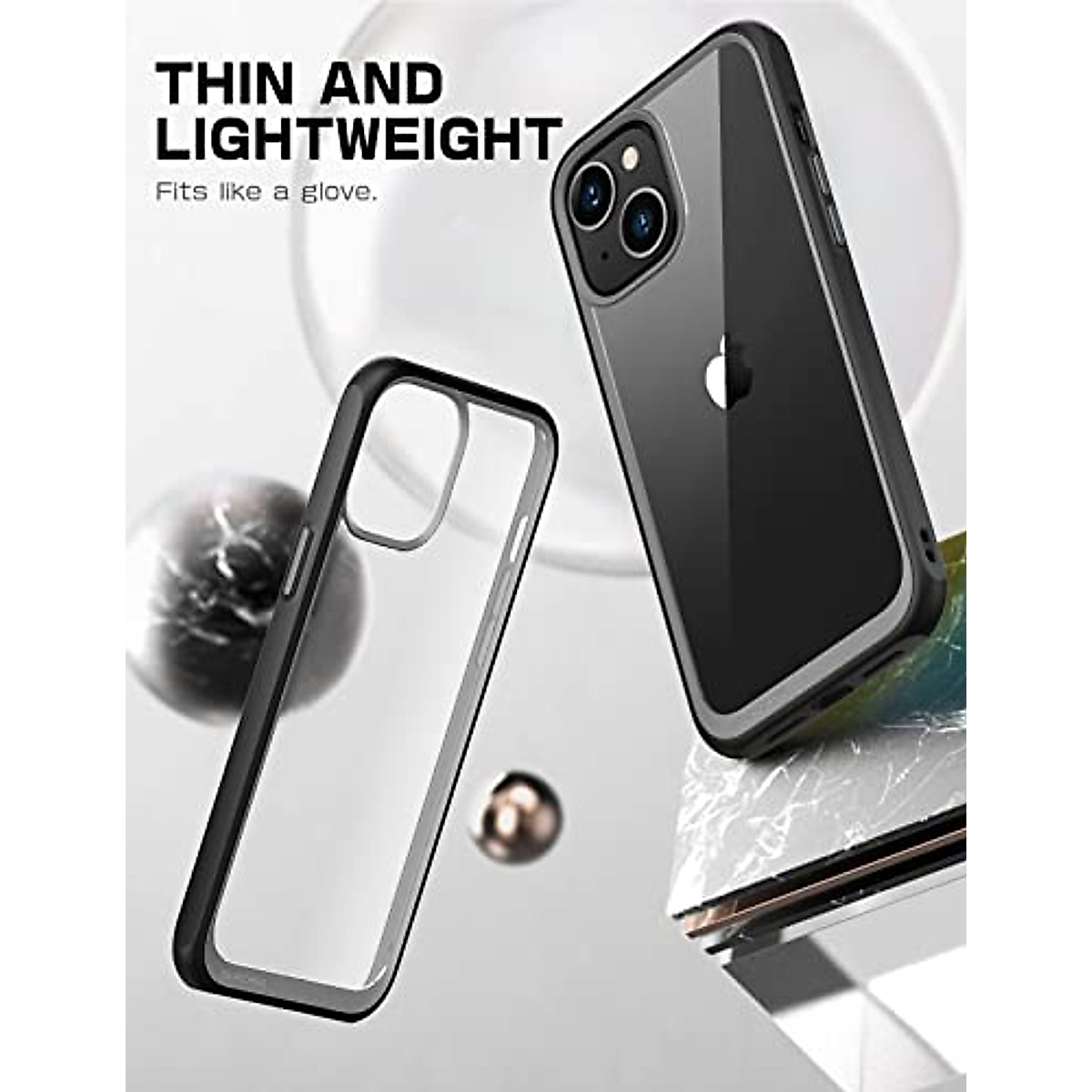 SUPCASE Unicorn Beetle Style Series Case for iPhone 14 Plus 6.7 Inch (2022), Premium Hybrid Protective Slim Clear Case (Black)