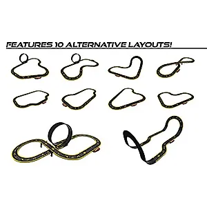 Scalextric Micro Scalextric Justice League Batman vs Joker Battery Powered 1:64 Slot Car Race Track Set G1155T ,Black