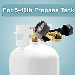 SHINESTAR 5FT Propane Adapter Hose, Comes with an Upgraded Propane Tank Gauge for 5-40lb Propane Tank