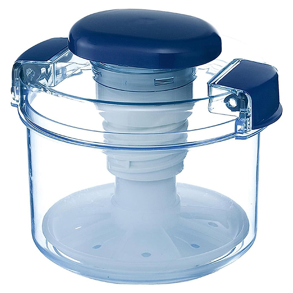 Instant Pickle Maker Vegetable Press Tsukemono Container Round Made in Japan BPA Free (Blue 0.8L)