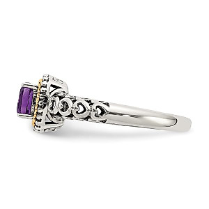 IceCarats 925 Sterling Silver Vintage Cushion-cut Purple Amethyst Ring Gemstone Band Size 8