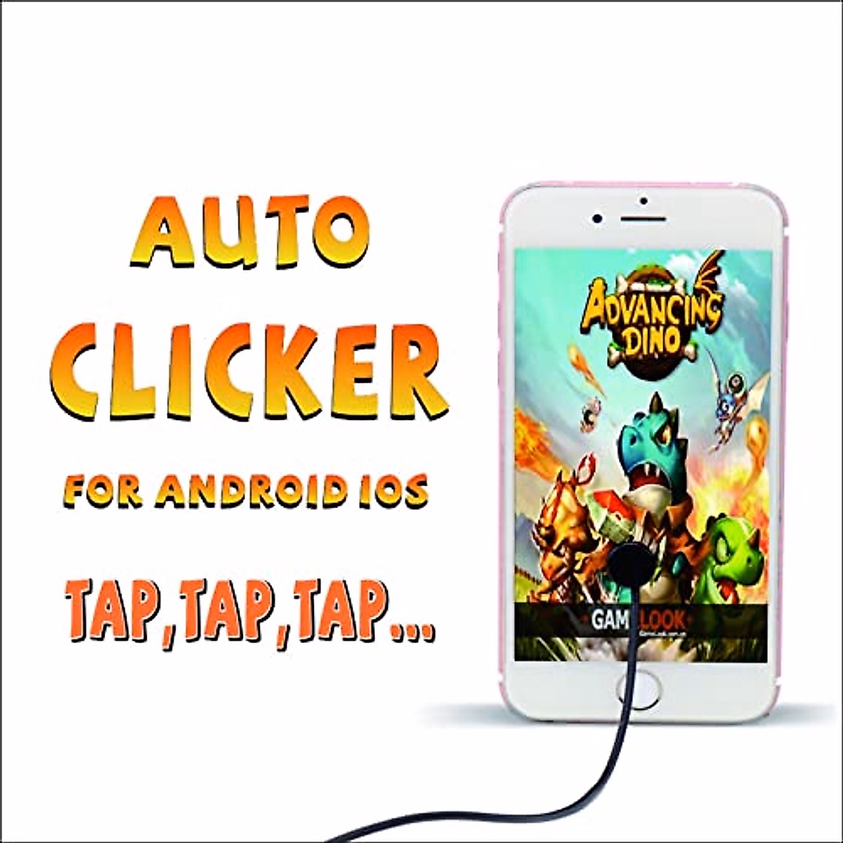 Auto Clicker for iPhone iPad：Screen Device Automatic Tapper for Android IOS，Simulated Finger Continuous Clicking, Adjustable Speed Physical Clicker，Suitable for Games, Live Broadcasts Likes, Reward Tasks（1 Second Fastest 33 Times） (A1)