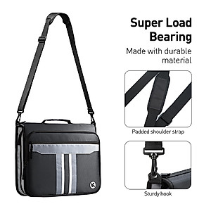 Kinbashi 2-Inch 3 Rings Zipper Binder, Holds 15-Inch Laptop, Handle and Shoulder Strap Included, Black
