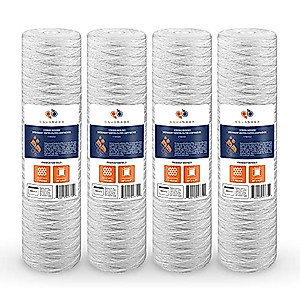 Aquaboon 1 Micron 20" x 4.5" String Wound Sediment Water Filter Cartridge | Whole House Sediment Filtration | Compatible with PC40-20, WP1BB20P, 355222-45, WPP-45200-01, WPP-45200-01, 84650, 4-Pack