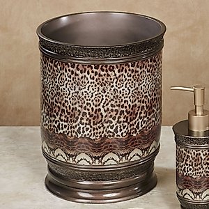 Touch of Class Mombasa Safari Animal Print Wastebasket Multi Warm Wastebasket