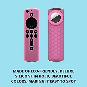 Case for Amazon Fire TV Remote with AirTag Holder | Fire TV Stick Remote Holder with Air Tag | Deluxe Silicone Fire TV Remote Protection | Amazon Remote Anti-Loss System (Red)