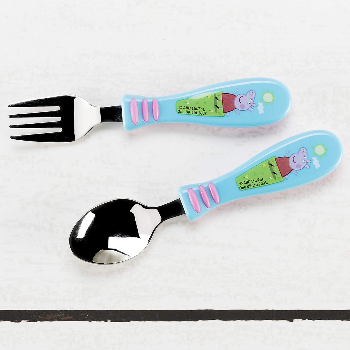 zak! 5-Piece Dinnerware Set, Peppa Pig - Durable Plastic & Stainless Steel - Includes Tumbler, 8-Inch Plate, 6-Inch Bowl, Fork & Spoon - Suitable for Kids Ages 3+