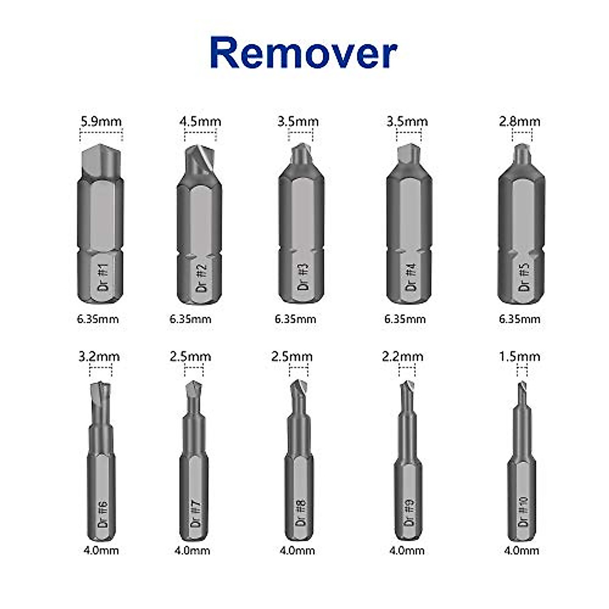 Be91eiter Damaged Screw Extractor Set, 22 PCS Stripped Kit for Broken Bolt All-Purpose HSS Remover Set with Magnetic Extension Bit Holder & Socket Adapter, Silver