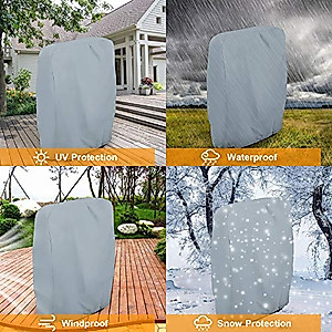 Uranshin Outdoor Folding Chair Covers 2PCS, Zero Gravity Chair Covers Waterproof, Durable Folding Patio Chair Covers with Storage Bag, Outdoor Chair Covers All Weather, 28" W x 13" D x 43" H, Grey