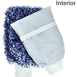 Emoly New Car Wash Mitt, 2 Pack Premium Soft Cyclone Microfiber Washing Gloves, Holds Tons of Sudsy Water for Effective Washing, Machine Washable, Lint Free, Scratch Free - Blue
