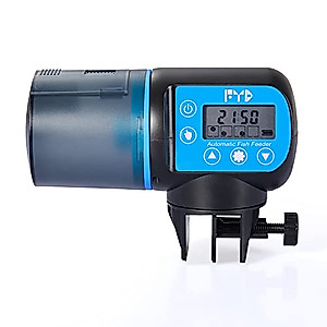 Auto Fish Feeder for Aquarium, FYD Automatic Fish Feeder Food Timer Dispenser for Small Fish Tank, Vacation, Goldfish, 4 Feeding Time/Rotation Adjustable