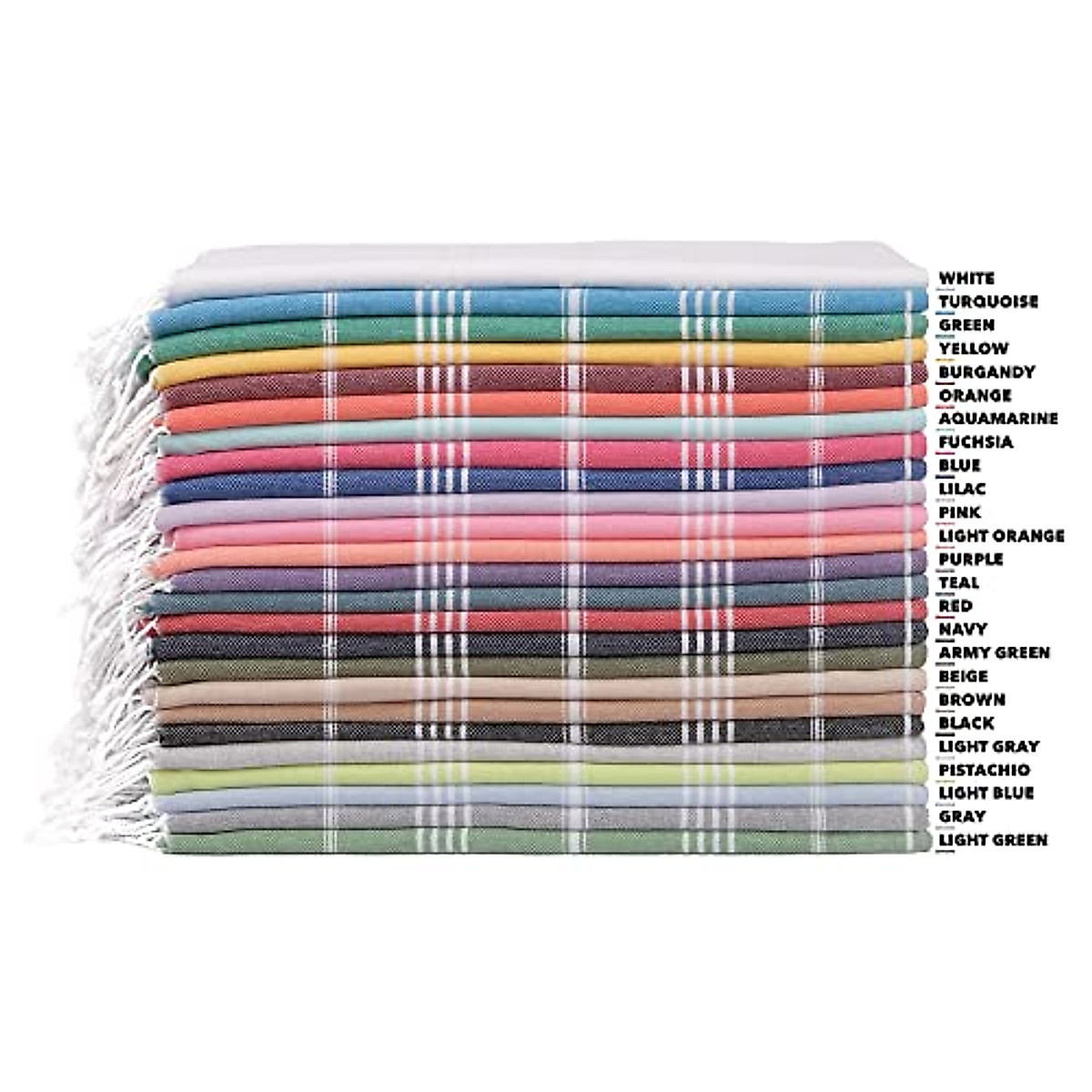 HAVLULAND Turkish Beach Towels Oversized 71x39 Turkish Bath Towel 100% Cotton Quick Dry Sand Free Beach Towel Turkish Towels Extra Large Beach Towels Travel Pool Yoga Camping Blanket (12, Multi)