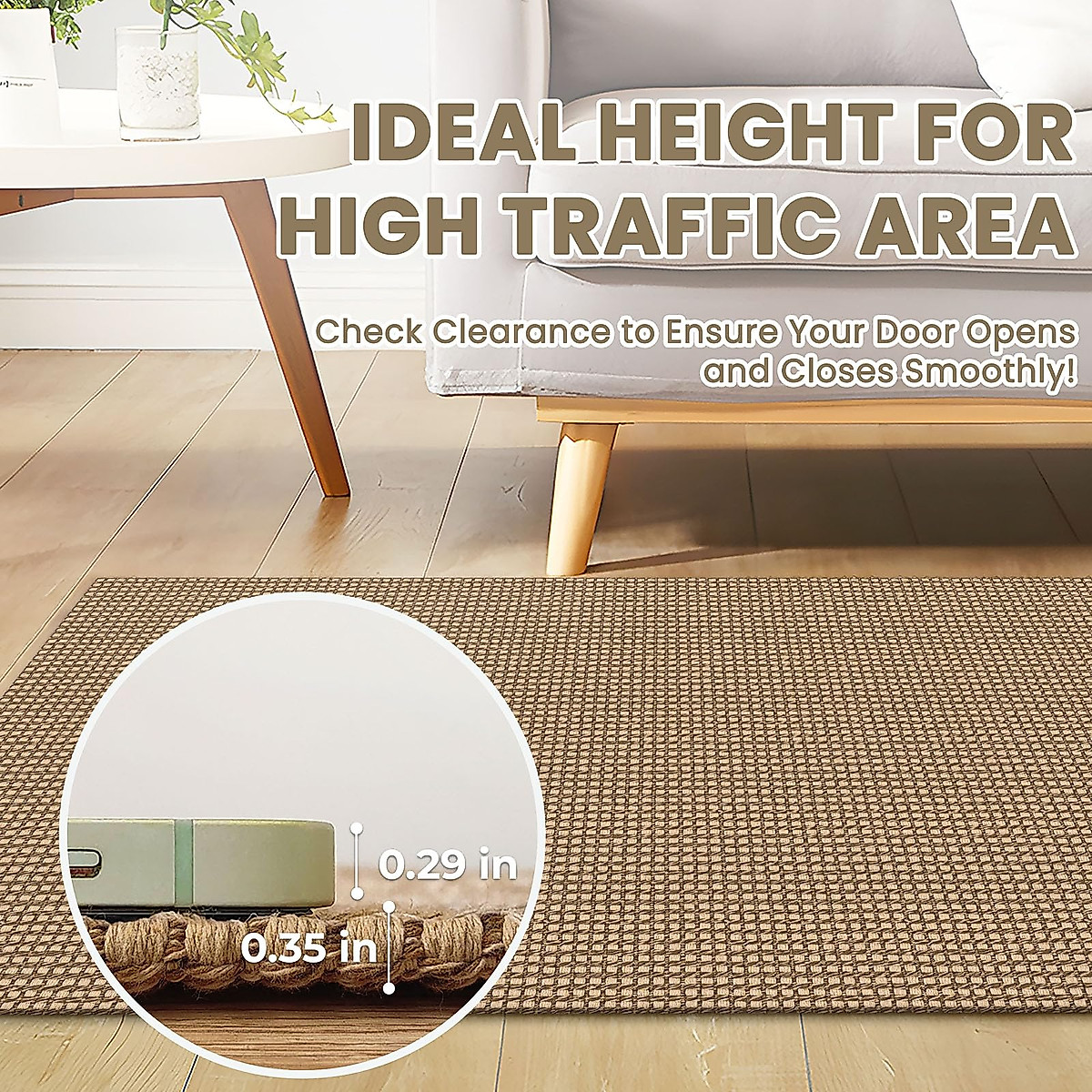 Ivissy Small Braided Rugs 2x3 Ft Area Rugs for Entryway Washable Rug Throw Rugs with Rubber Backing Cotton Woven Door Mat Indoor Entrance Front Door Rugs for Foyer Bathroom Kitchen, Tan/Brown