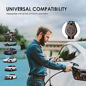 EVJUICION Level 2 EV Charger 40Amp 240V 25Ft Cable, Home and Portable Universal Electric Vechicle Charger for J1772 Electric Cars with NEMA 14-50 Plug, Current Adjustable, Delay Timer