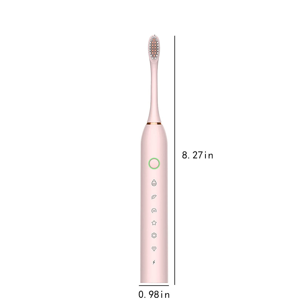 Electric Toothbrush with 4 Brush Heads, 6 Cleaning Modes, Smart Timer, IPX7 Waterproof Gentle and Effective Clean Teeth, Rechargeable Sonic Toothbrush for Adults