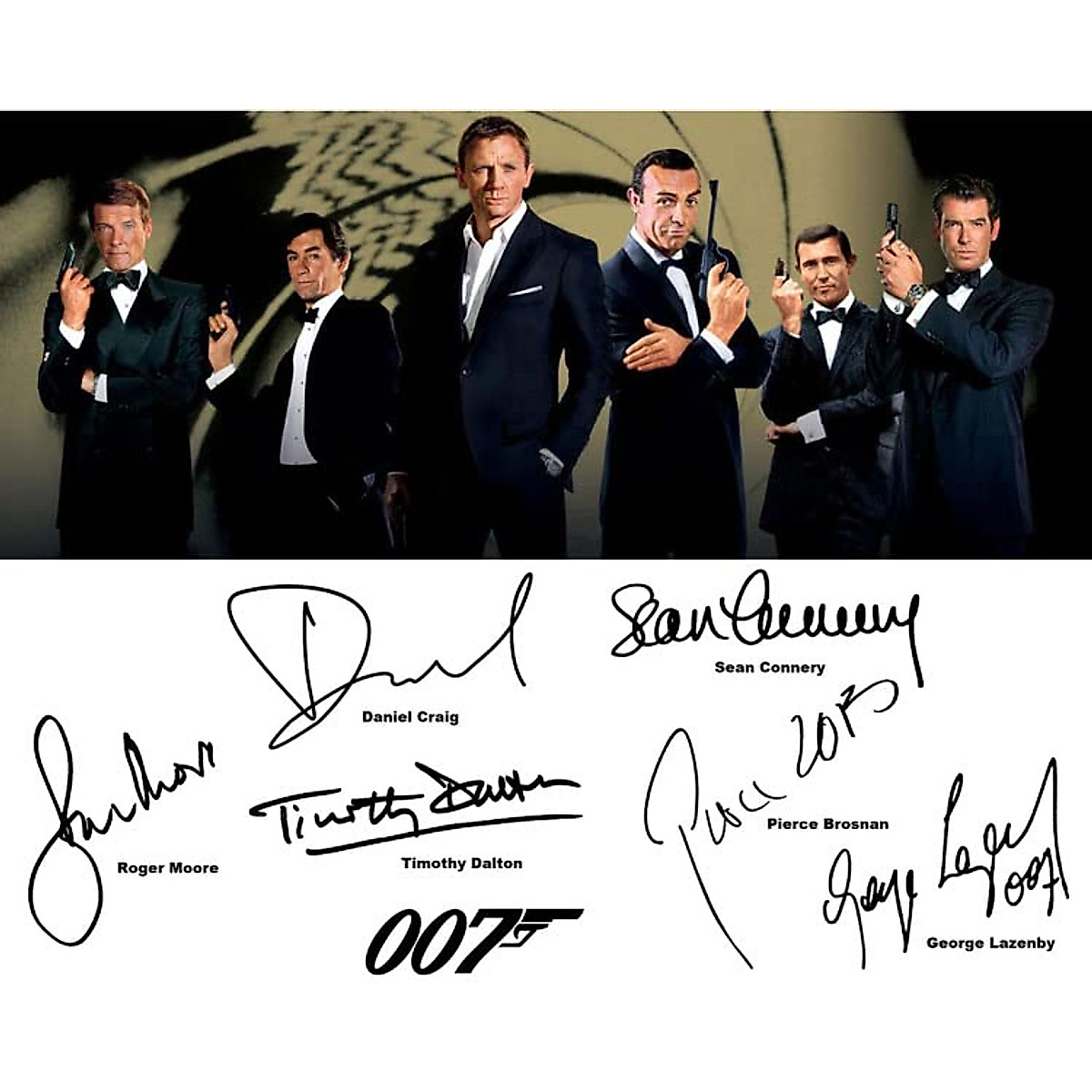 Ikonic Fotohaus the 6 James Bond 007 Agents Daniel Craig Sean Connery Movie Cast Signed Photo Autograph Print Wall Art Home Decor