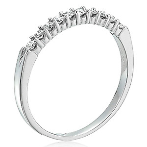Vir Jewels 1/3 cttw Round Diamond Wedding Band for Women in 14K White Gold, 10 Stones Prong Set, Size 5