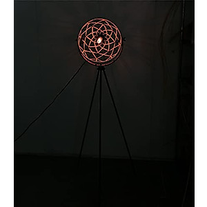 Floor lamps boho chic decor for living room,farmhouse adjustable Metal tripod Standing Tall lamp/Table Lamp,handmade rattan Lampshade Floor Lights bright lighting for Bedroom games Room Office