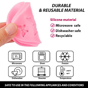 2 Pieces Butterfly Silicone Molds Mini Butterfly Fondant Cake Baking Mold Cupcake Decoration Tool Butterfly Shaped Chocolate Trays for Homemade Cake DIY Polymer Clay