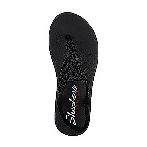 Skechers Cali Women's Meditation-Rock Crown Flat Sandal,black/black,6 M US