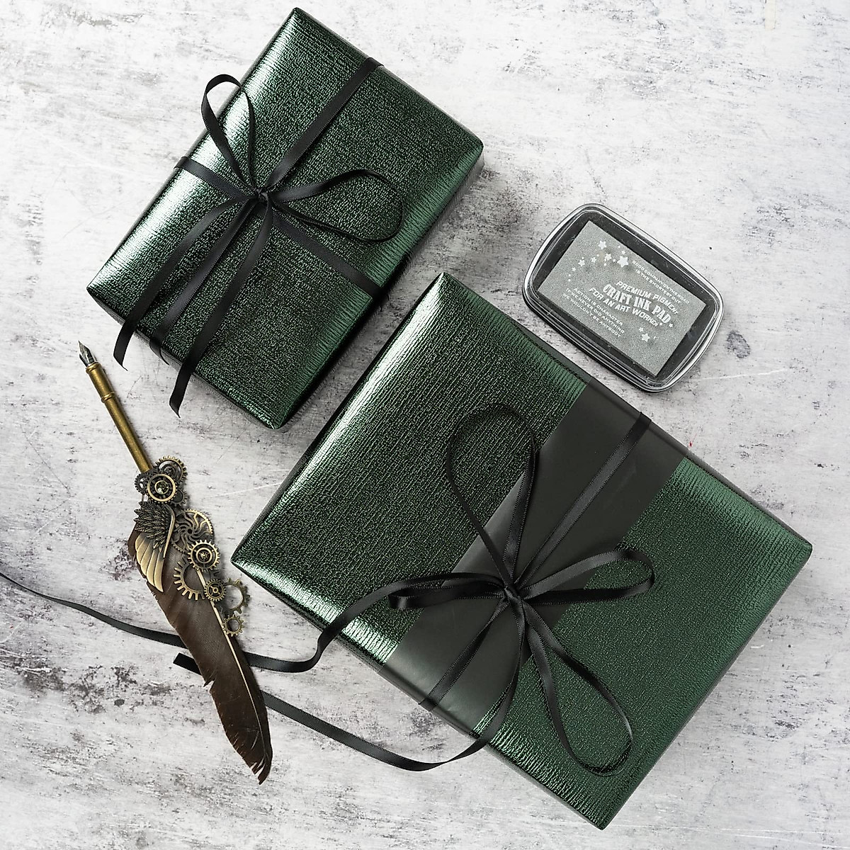 WRAPAHOLIC Wrapping Paper Roll - Mini Roll - 17 Inch x 16.5 Feet - Basics Glossy Green for Birthday, Holiday, Wedding, Baby Shower