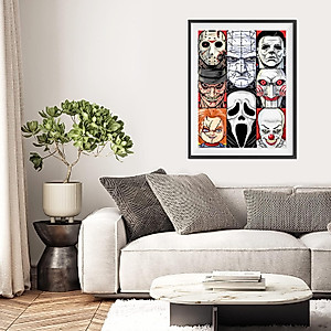 WIGOR 5D Diamond Painting Kits for Adults Halloween Diamond Arts Horror Diamond Painting DIY Full Round Drill for Home Wall Decor and Adults Kids Holiday Gift 12X6inch