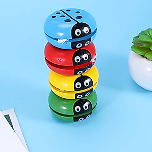 Zerodeko 10pcs Wooden Yoyo Ladybug Shaped Yoyo Balls Animal Party Favors Birthday Gifts for Beginner Kids Children Random Color