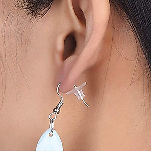 Silicone Earring Backs,Clear Rubber Earring Backs,Earring Safety Back Stopper Clutch Ear Locking with Pad (Pack of 100)