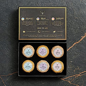 ComfyCozy Crystal Bath Bombs Luxury Gift Set | Relaxation Beauty Self Care Gifts for Her Women Mom Birthday Best Friend Men | 6*50g Organic Bathbombs | Relaxing Aromatherapy Essential Oils Spa Bubble