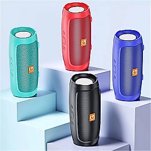 SAINGACE Wireless Handheld Bluetooth Speaker, 360 ° Balanced Surround Dual Speaker, Outdoor Portable Plug-in Subwoofer Dual Speaker Durable Smart Speaker, Mini Sound System, Home Radio (Black)