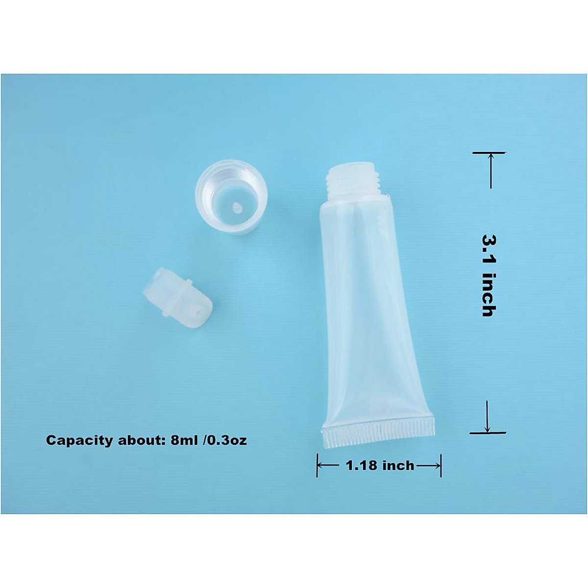 12Pcs 8ml Clear Empty Tubes Refillable Containers for DIY Lip Gloss Balm & Travel Toiletries