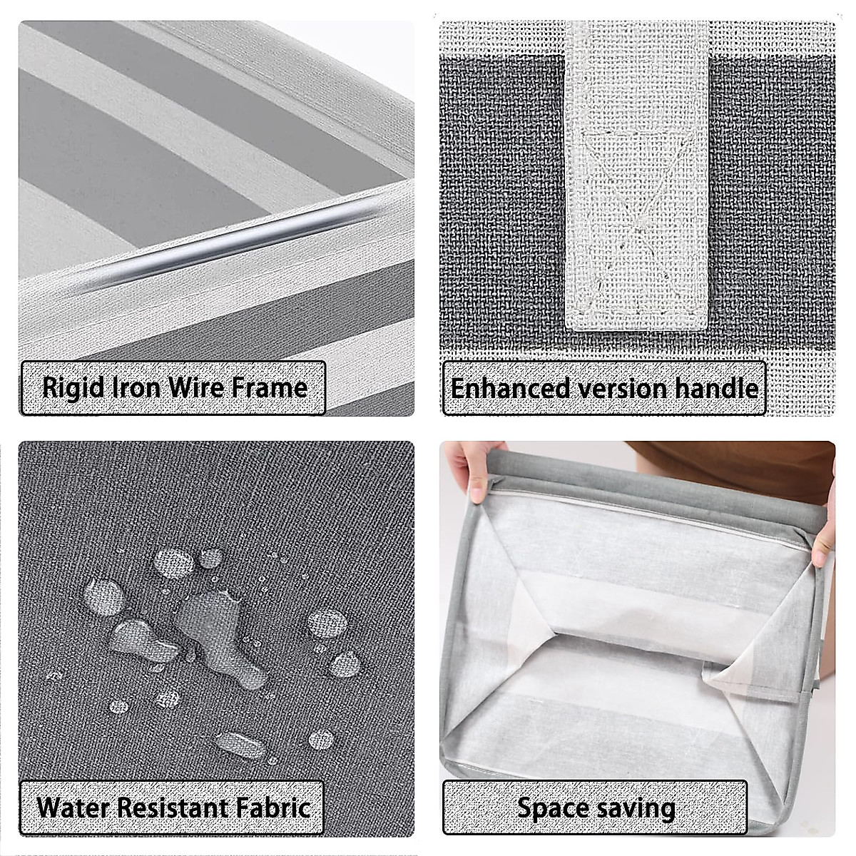 Kewjug 2-Pack Foldable Laundry Basket,Large Laundry Baskets with Handles,Waterproof Laundry Hamper,Collapsible Laundry Hampers for Clothes Organizer 80L (Black&Purple)