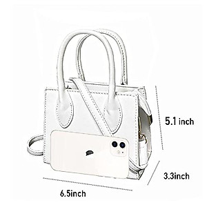 youyuan Small crossbody bags for women faux leather trendy clutch mini purses and handbags … (White)