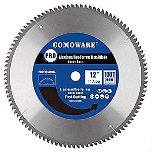 COMOWARE Circular Miter Saw Blade - 12-inch 100 Tooth TCG Metal Saw Blade, 1 inch Arbor Heavy Duty for Aluminum and Non Ferrous Metals