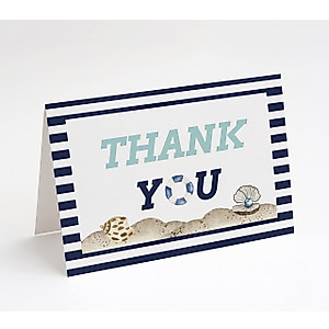 M Market On Mainstreet Ahoy, It's a Boy Baby Shower Invitations, Books For Baby & Diaper Raffle & Thank You Cards (Books For Baby/Diaper Raffle)