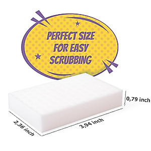 INNOSOL Premium Magic Eraser Sponge I 10 Pcs of Magic Erasers I Melamine Sponge I Magic erasers and reusable sneakerasers I Scrub car, kitchen, toilet cleaner, bathtub I Durable Cleaning Pads