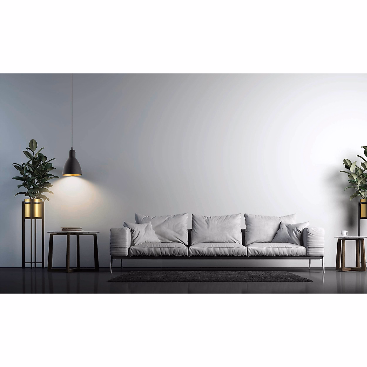 EGLO Priddy 1-Light Mini Pendant Hanging Lighting Fixture with Steel Shade for Kitchen Island, Hallway, and Dining Room, 60W, 82 in, Black and Gold