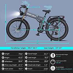 DAMSON Electric Bike for Adult 1000W 48V 30AH/20Ah Removable Battery Ebike 26"X4"Fat Tire up to 30MPH &120 Miles Long Range Off Road Beach Mountain Full Suspension Electric Bicycle