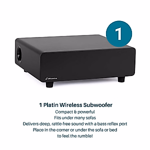 Platin Milan 5.1 Surround Sound Speaker System - Wireless Home Theater System for Smart TVs - WiSA Certified - with WiSA SoundSend Transmitter Included