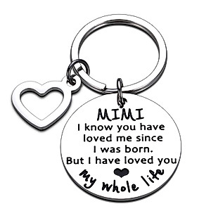 ARKUKU Keychain for Grandma - Mother's Day, Birthday, Christmas Gifts for Grandmother, Nana, Mimi from Granddaughter, Grandson - Silver