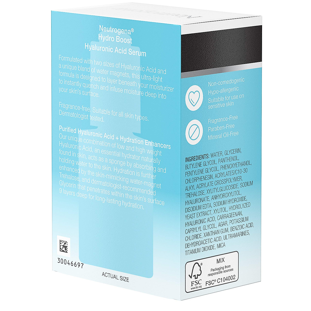 Neutrogena Hydro Boost Hyaluronic Acid Serum with 17% Hydration Complex, Lightweight Daily Hyaluronic Acid Facial Serum 1 oz (Pack of 2)