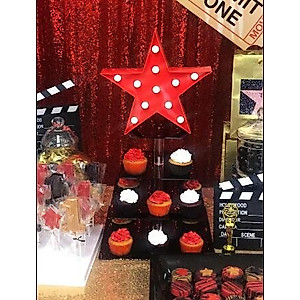 SinoAcrylic 4 Tier Square Cupcake Stand With Fantastic Plate - Dessert Display Holders - Black Stacked Party Cupcake Tree - Tiered Cake Stand - Cupcake Tower for Parties Birthday