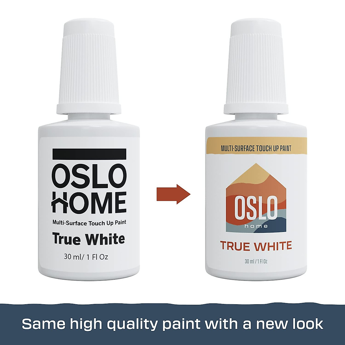 Oslo Home Touch Up Paint Multi-Pack – 5 Most Popular White Home and Rental Colors + Black, w/Brush in 20ml Bottle, Quick Drying, For Repairs, Walls, Trim, Cabinets, Furniture, Shutters and More