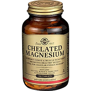 SOLGAR Chelated Magnesium Tablets, 100 Count