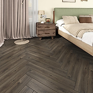 STICKEEP Peel and Stick Waterproof Vinyl Flooring - 24 Pack 6 x 36 in Kitchen & Bathroom Roll-on Floor Tiles