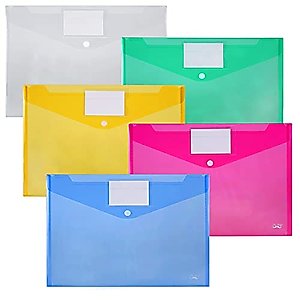 Mr. Pen- Plastic Envelopes, 10 Pack, A4, Letter Size, Plastic Envelopes with Snap Closure, Poly Envelope, Plastic Folders with Closure, Clear Plastic Folders, Plastic Pocket Folders, Document Envelope